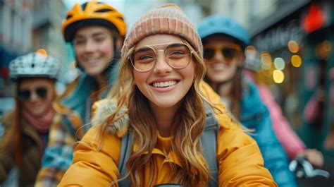 Premium Photo Woman Wearing Round Glasses Smiling