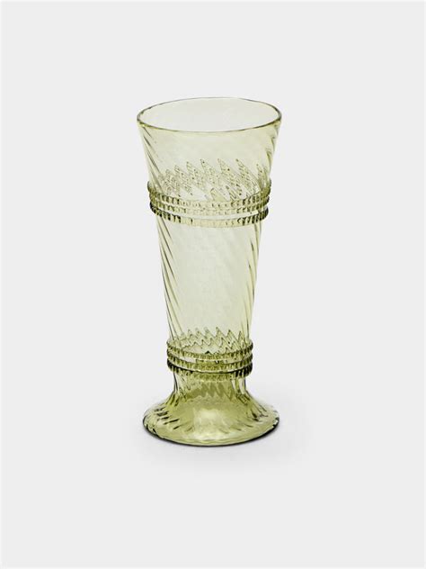 Green Hand Blown Glass Bud Vase By Bollenglass Abask