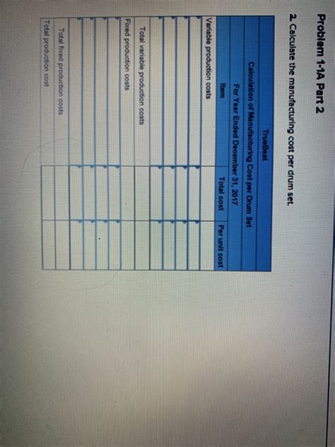 Solved Required Information Problem 1 1a Cost Computation