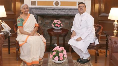 Bjps Suvendu Adhikari Meets Nirmala Sitharaman Fears Impending