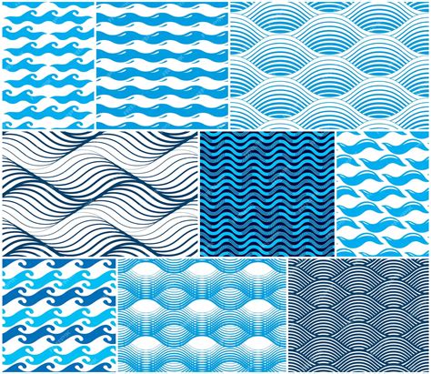 Premium Vector Waves Seamless Pattern Vector Water Runny Curve Lines Abstract Repeat Endless