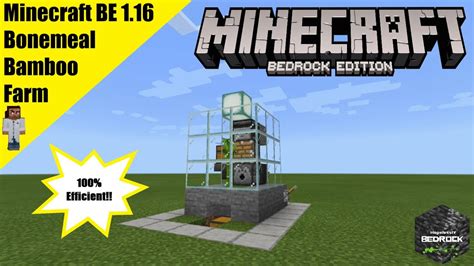 Efficient Bonemeal Powered Bamboo Farm Minecraft Bedrock All