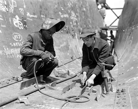 Iron Workers Building The Ss Frederick Douglass Photograph By David Hinds Pixels