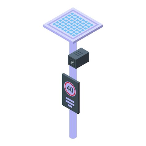 Premium Vector Speed Radar Pillar Icon Isometric Vector Car Traffic