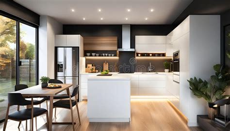 Interior Of A Cozy And Compact Kitchen In A Tiny House The Kitchen