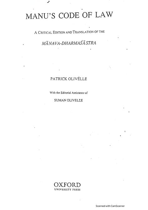 Ipt Manu S Code Of Law Patrick Olivelle Political Science Delhi