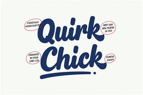 Quirk Chick Quirky Playful Script Design Cuts