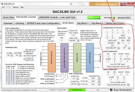 Dac38j84evm Dac Has No Output Even Tx Works And Gui Shows No Alarms