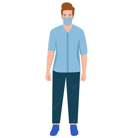 Premium Vector Man Wearing Face Mask Illustration