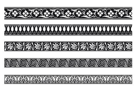 Premium Vector Set Of Decorative Seamless Ornamental Border Vector