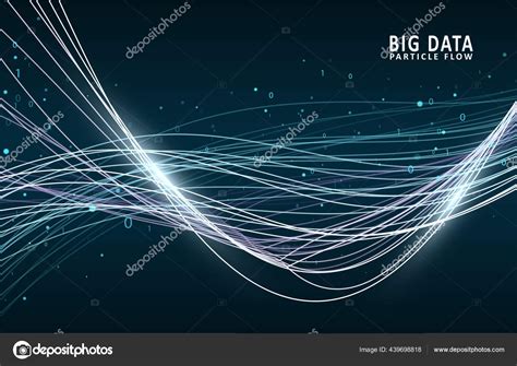 Abstract Virtual Digital Stream Flowing Binary Code Neon Glowing Wave