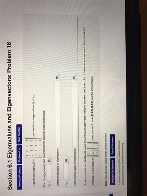 solved section 6 1 eigenvalues and eigenvectors problem 16