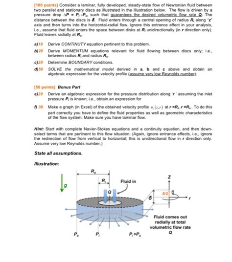 Solved 100 Points Consider A Laminar Fully Developed