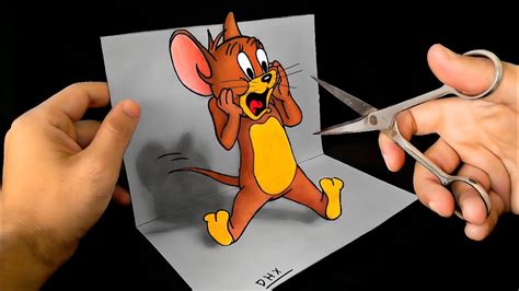رسم 3d رهيب لشخصية جيري من مسلسل توم وجيري Tom And Jerry Youtube