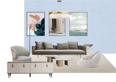 【现代客厅软装搭配设计方案】 软装搭配图片设计在线设计 美间设计