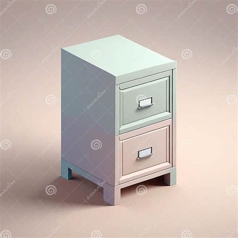 A Cute Isometric Office Filing Cabinet Stock Illustration