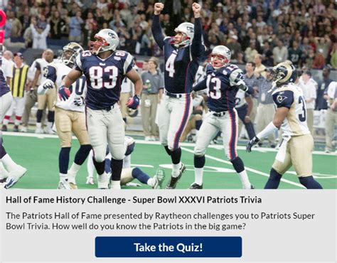 Patriots Hall Of Fame Trivia The Patriots Hall Of Fame