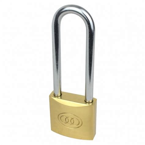 38mm Tri Circle Long Shackled Brass Padlock Newsome Quality Tools