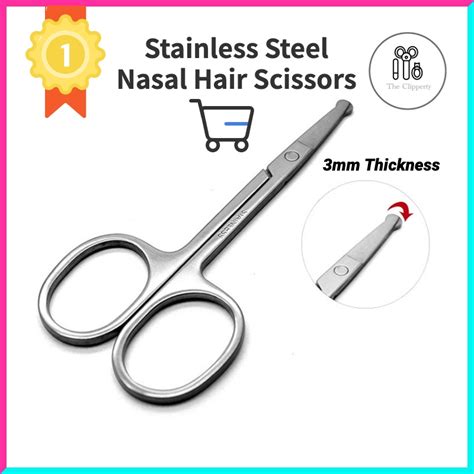 Sg 3mm Stainless Steel Rounded Nasal Nose Hair Trimmer Safety