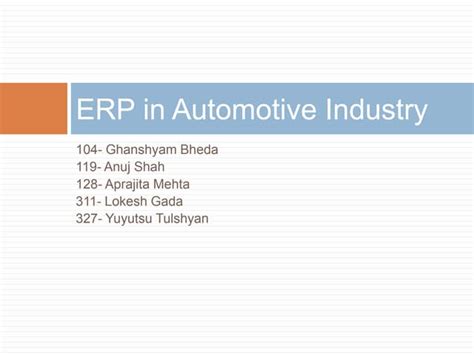 Erp Automative Industry Pptx