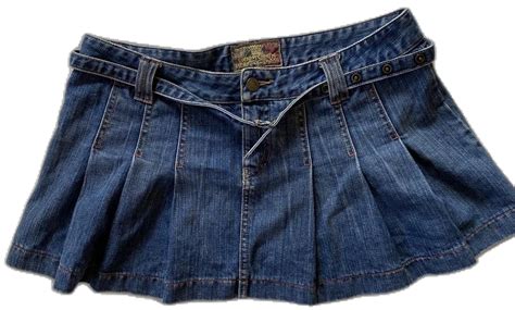 Y2k Mini Pleated Jean Skirt Waist 88cm Height Depop In 2024 Skirts Jean Skirt Pleated