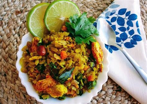 Egg Poha Healthy Breakfast Gluten Free Recipe