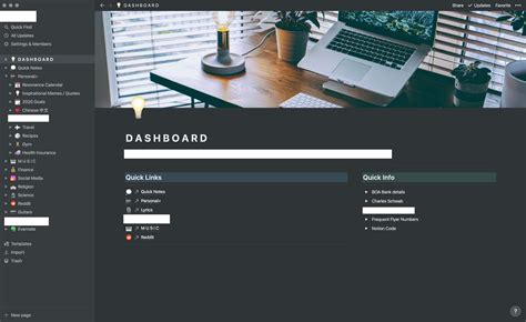 here s what my dashboard looks like r notion