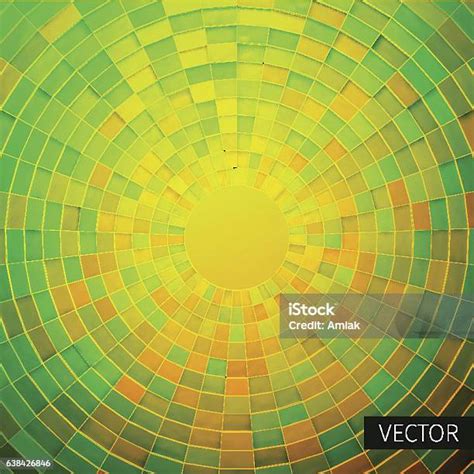 Radial Square Vector Ornament Angular Grid Of 3d Boxes Stock Illustration Download Image Now