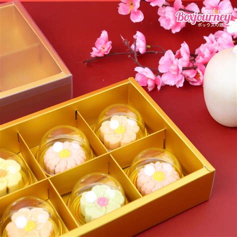 Boxjourney กล่องกระดาษ 6 ช่อง สีทอง ขนาด 17x24x5 ซม พร้อมฝาสอดพลาสติก