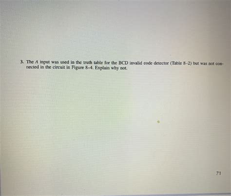 Solved The A Input Was Used In The Truth Table For The Chegg