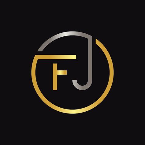 Modelo De Vetor De Tipografia Criativa De Logotipo De Letra Fj De