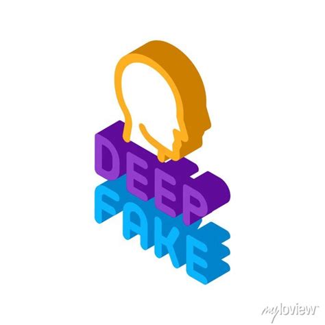 Deepfake Human Face Icon Vector Isometric Deepfake Human Face Pinturas
