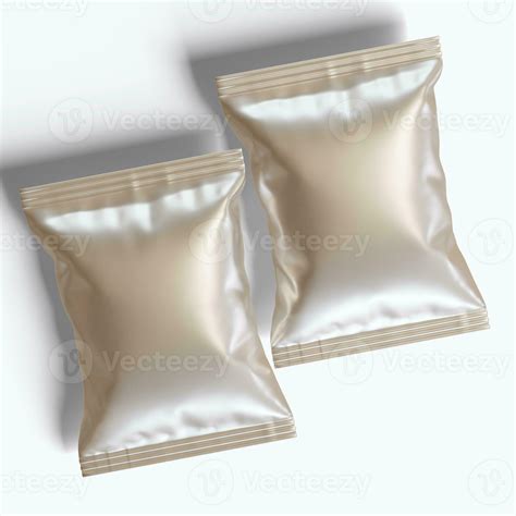 Pouch Packaging Realistic Render With A Metalic Texture Matte Or