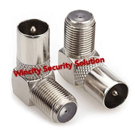 WSS 1pcs 90 Degree Right Angled TV Aerial Cable Connector RF Coaxial F