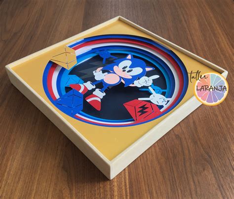 Sonic Shadow Box 7 Layer Template Etsy