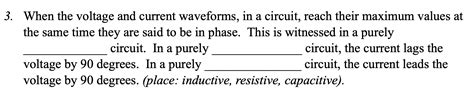 Solved When The Voltage And Current Waveforms In A Chegg