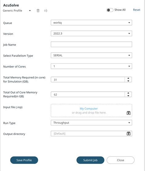 How To Submit Acusolve Job By Using Standard Application Definition