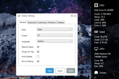 Sidebar Diagnostics 3 6 3 Desktop Widget Software