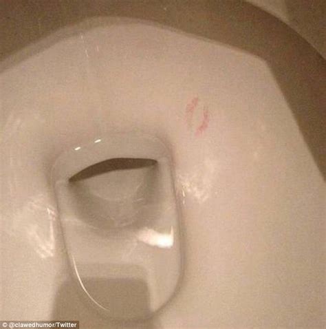 Twitter Users Baffled By Lipstick Print Inside Toilet Bowl Daily Mail