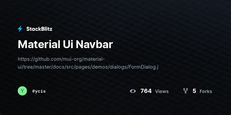 material ui navbar stackblitz