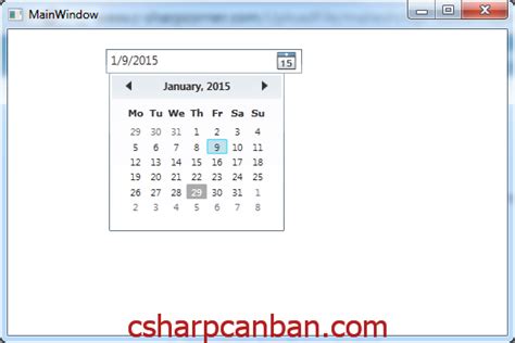 Wpf Hướng Dẫn Sử Dụng Datepicker Trong Wpf C Căn Bản