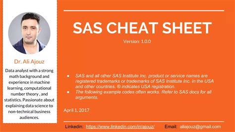 Sas Cheat Sheet Ppt