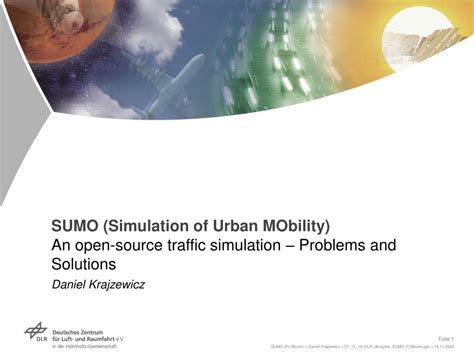 Ppt Sumo Simulation Of Urban Mobility An Open Source Traffic
