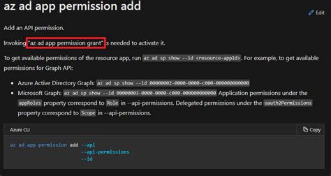 Fix `az Ad App Permission Grant` In The Docs · Issue 17416 · Azure
