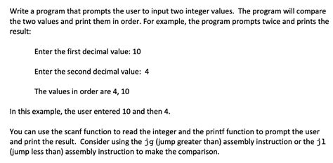 Solved Write A Program That Prompts The User To Input Two