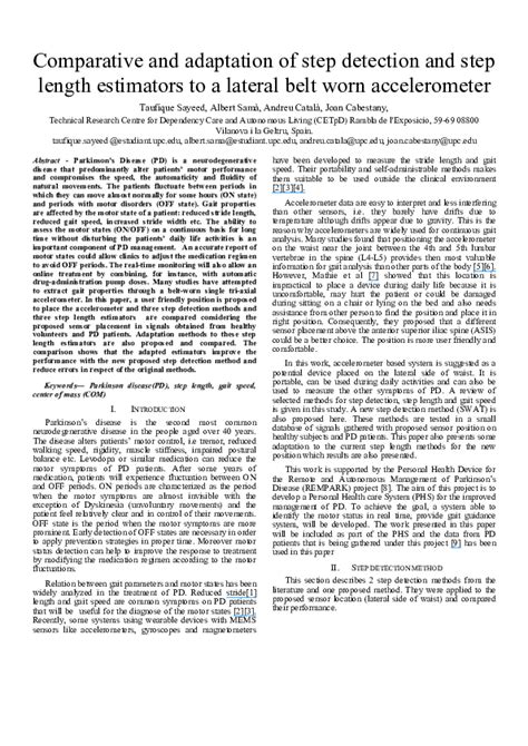 Pdf Comparative And Adaptation Of Step Detection And Step Length