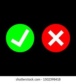 Check Mark X Cross Sign Icon Stock Vector Royalty Free 1502398418 Shutterstock