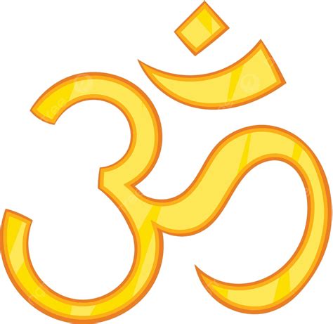Hindu Om Symbol Iconcartoon Style Oriental Mantra Sanskrit Vector