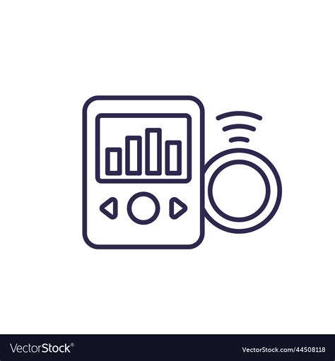 Continuous Glucose Monitoring Device Line Icon Vector Image