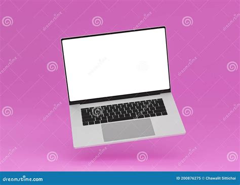 Hovering Aluminium Flying Laptop With Blank Screen New Design On Violet